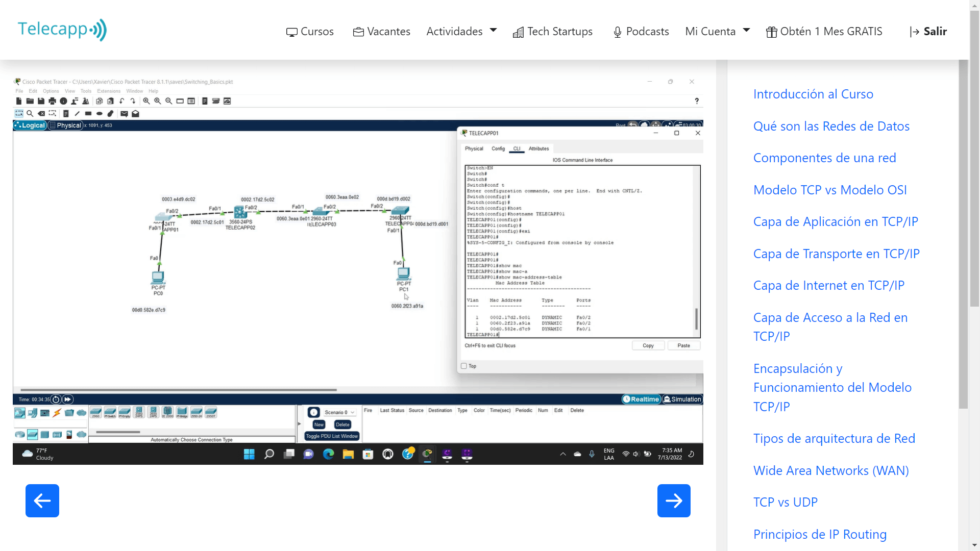 Curso Cisco CCNA 200-301 Network Fundamentals - Telecapp